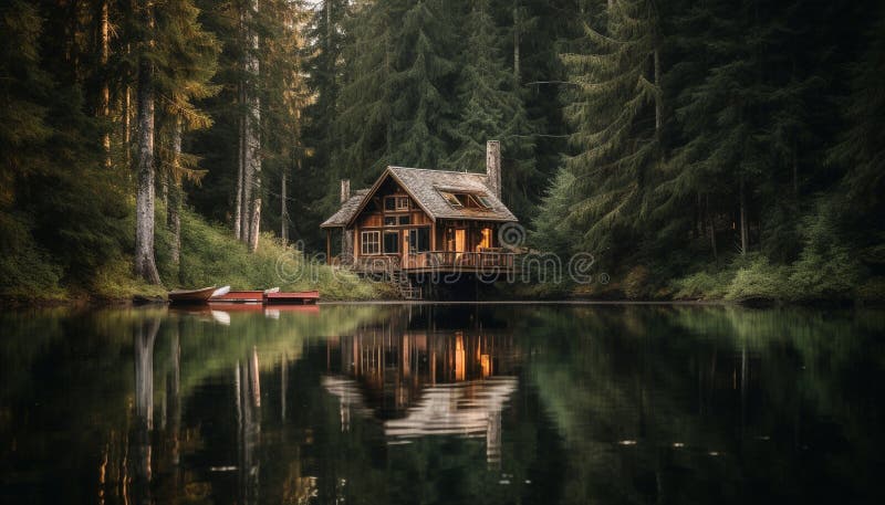 Tranquil Fishing Vacations in Rustic Log Cabin Near Mountain Range ...