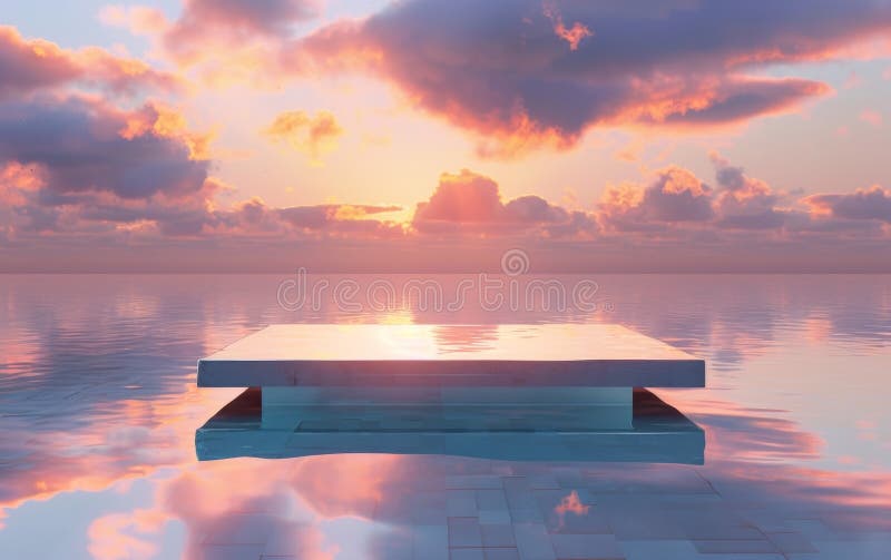 A Tranquil, Floating Platform Reflects the Vibrant Hues of a Stunning ...