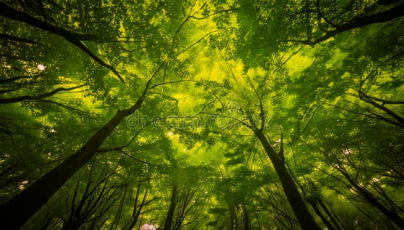 Tranquil Forest Canopy Pattern with Filtered Sunlight and Leaf Layers ...