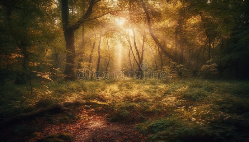 Tranquil Forest Path, Autumn Leaves Crunching Underfoot Generated by AI ... Tranquil Forest Path, Autumn Leaves Crunching Underfoot Generated by AI ...