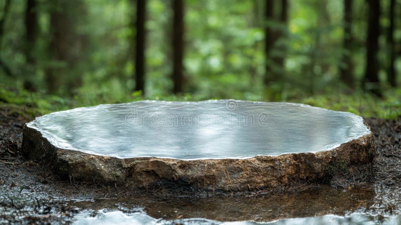 Tranquil Forest Pool Reflection Stock Illustration - Illustration of pool, quiet: 346705690