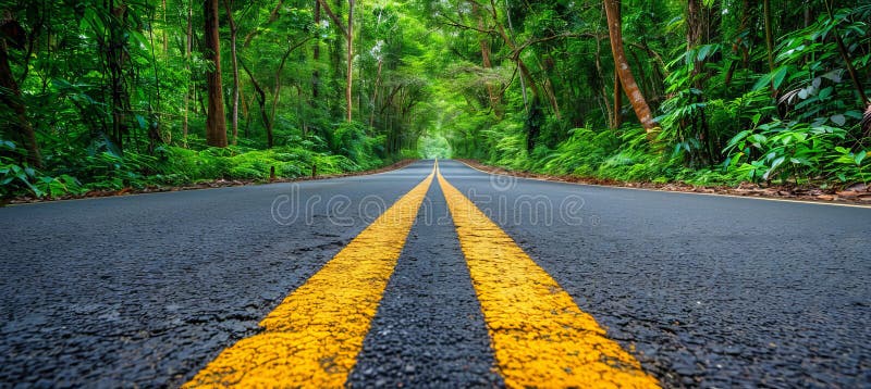 Tranquil Forest Road a Scenic Path through Serene Natural Landscape in ...