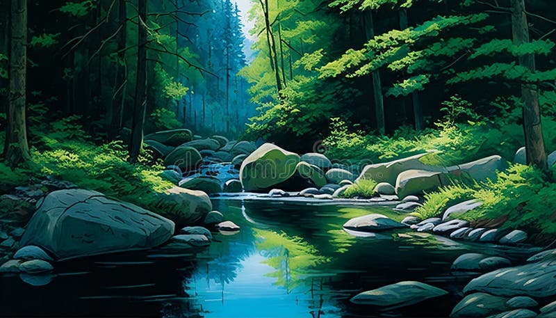 Tranquil Forest Stream: a Vision of Hope for Healing the Earth, Made ...