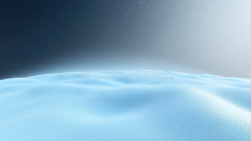 Tranquil Frosted Landscape with Starry Night Sky and Misty Horizon ...