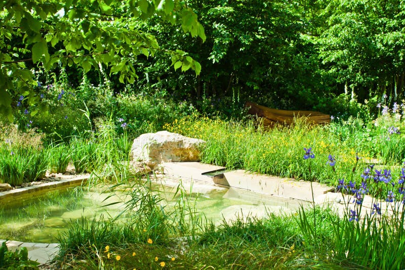 Tranquil garden landscape stock photo. Image of neat - 44286804