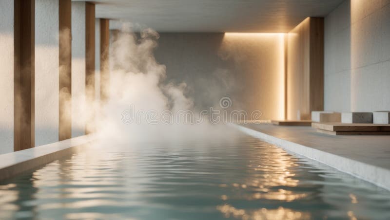 Tranquil Indoor Hot Spring Water Channel Stock Photo - Image of spring ...
