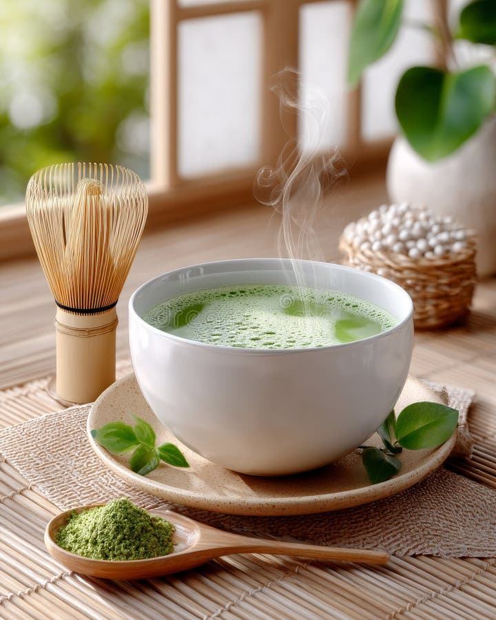 Tranquil Japanese Tea Ceremony with Matcha and Traditional Utensils ...