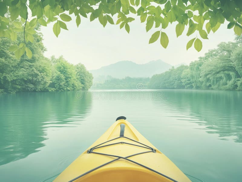 Tranquil Kayaking Experience on a Peaceful River Surrounded by Lush ...
