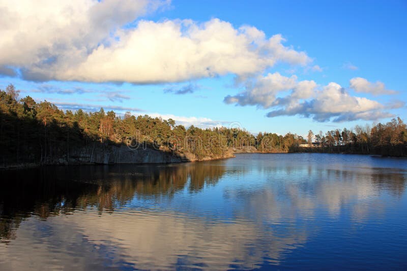 Sky reflection on the lake stock image. Image of bright - 101653203