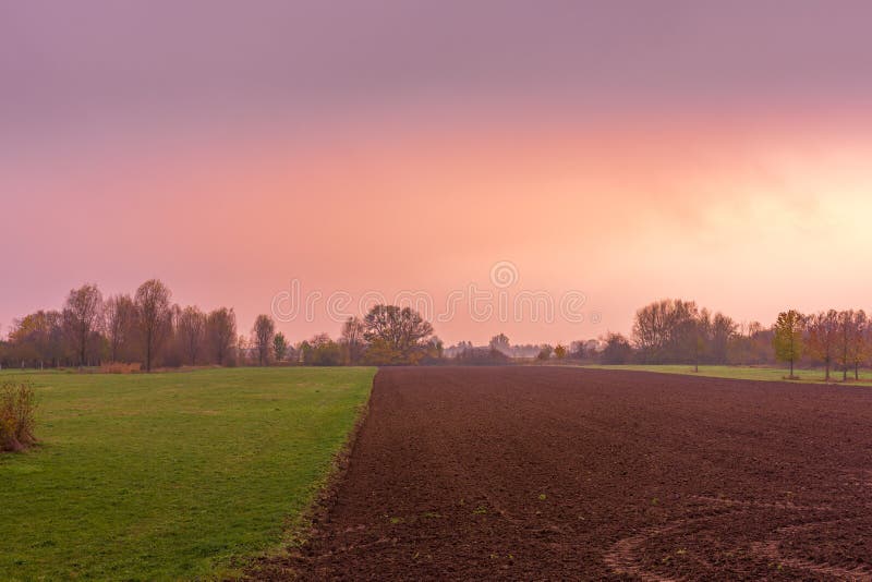 Tranquil Landscape in the Sunset Stock Photo - Image of heaven, nature ...