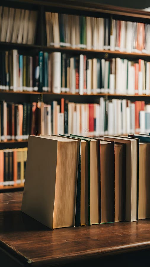 Tranquil Library with Neatly Arranged Books, Soft Lighting, and Calm ...