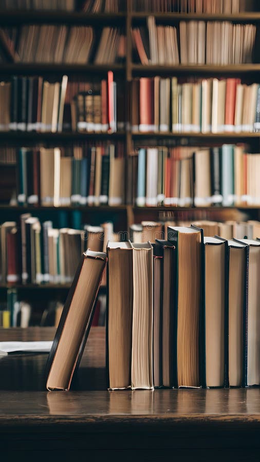 Tranquil Library with Neatly Arranged Books, Soft Lighting, and Calm ...