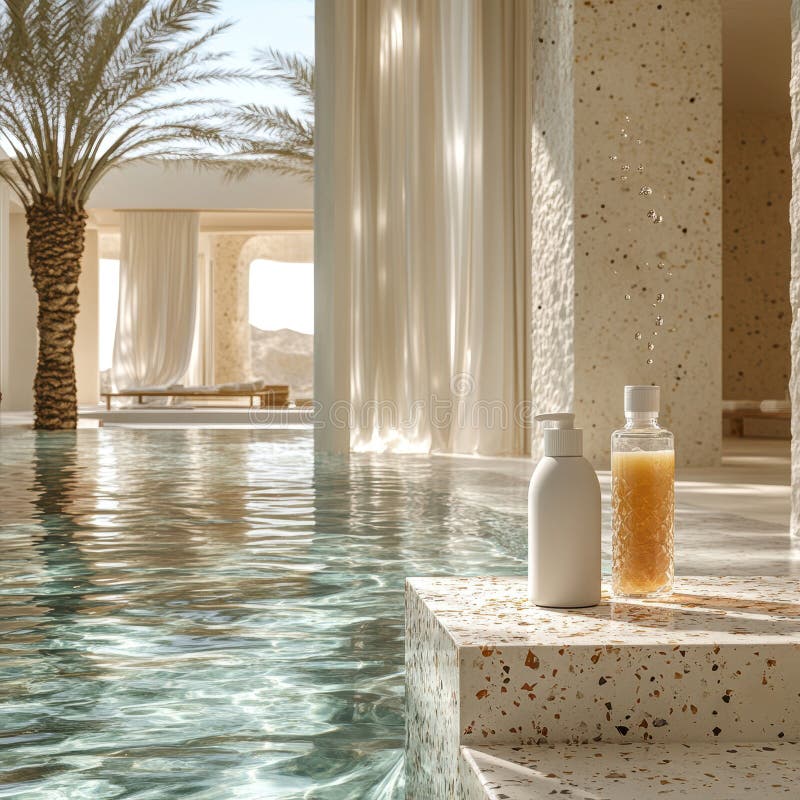 Luxurious Poolside Retreat with Sun Loungers in Tropical Resort at ...