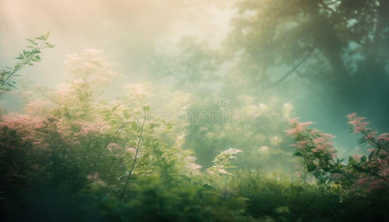 Tranquil Meadow, Wildflowers Bloom in the Sunlight Generated by AI ...