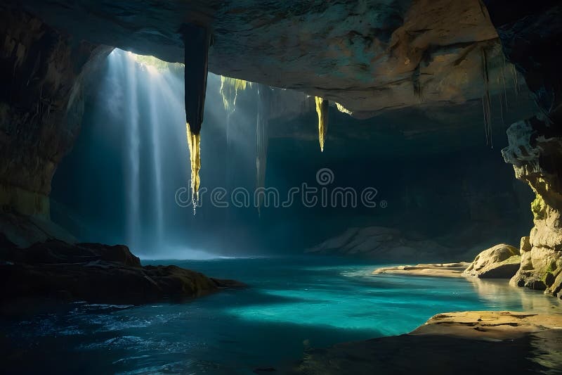 Tranquil, Mesmerizing and Hidden Waterfall in a Cave with Crystal Clear ...