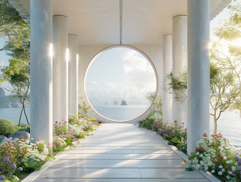 Circular Vision Mockup White Scene Created with Generative AI ...