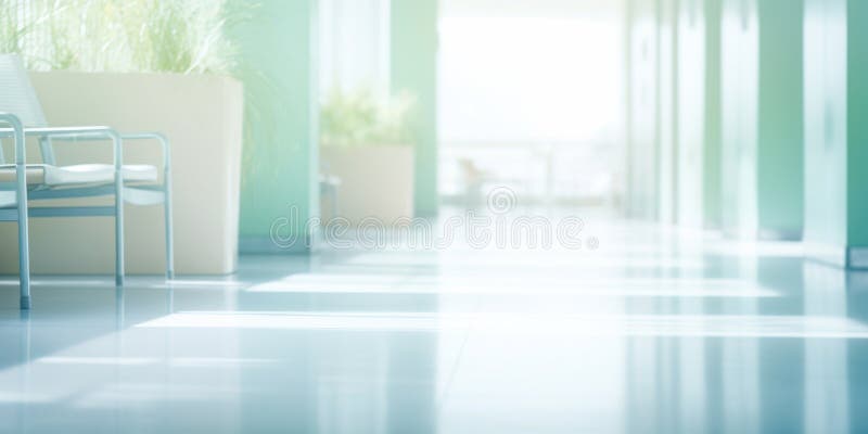 Tranquil and Modern Hospital Corridor with Bright Natural Light. Stock ...