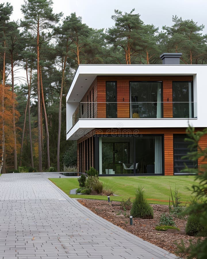 Tranquil Modern Luxury Cubic House in Serene Forest Setting with ...