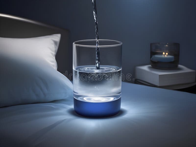 He Tranquil Nighttime Ritual of Bedtime Hydration Stock Image - Image ...