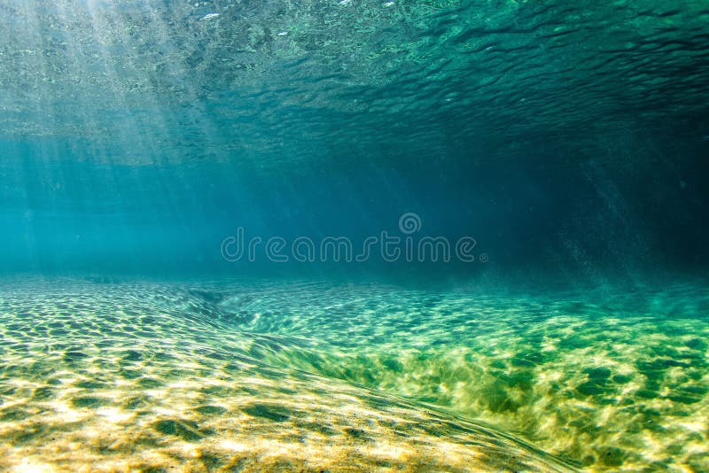 Tranquil Ocean Underwater Area Reflecting the Sunlight Stock Photo ...