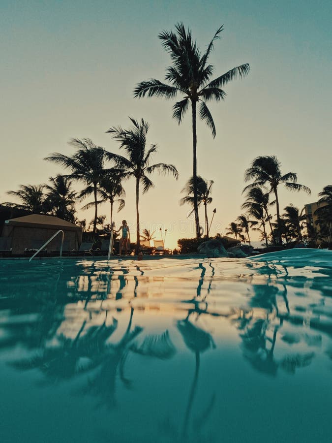 Tranquil Outdoor Swimming Pool in a Sun-soaked Setting. Stock Image ...