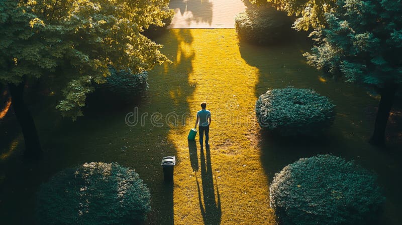 Tranquil Park Walk in Afternoon Sunlight and Shadows Stock Image ...