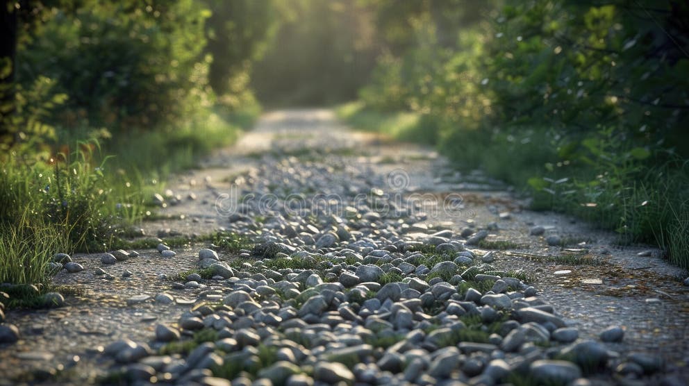 Tranquil Pathway Exploration. Navigating a Challenging Terrain Stock ...