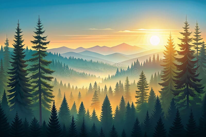 Tranquil Pine Forest Backgrounds for Flyers Posters and Wallpapers a ...