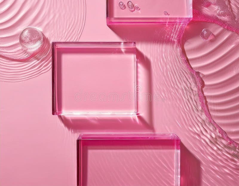 Tranquil Pink Water Surface Texture with Ripples, Splashes, and Bubbles ...