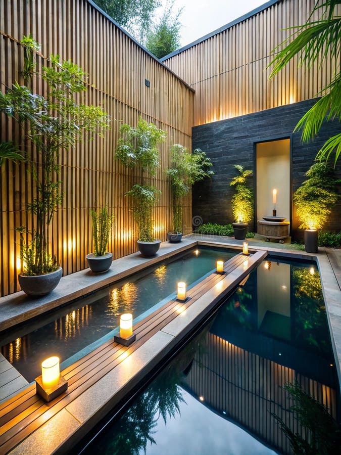 Zen Spa Pool a Serene Japanese-inspired Pool Design, Featuring Bamboo ...
