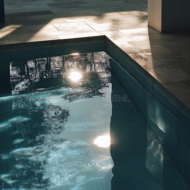 Tranquil Poolside Sunlight Reflections Tiled Surface Stock Photos - Free & Royalty-Free Stock ...