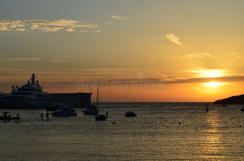 Tranquil Port in the Sunset Stock Photo - Image of colours, calm: 51763430