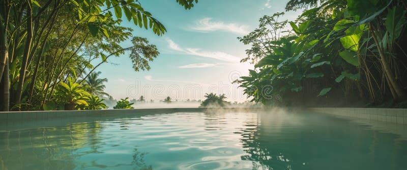 Tranquil Private Pool Surrounded by Lush Greenery in Tropical Setting ...