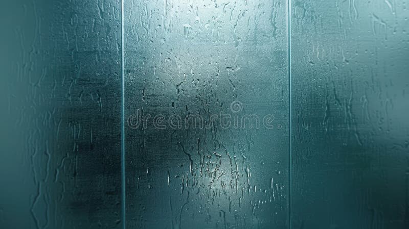 Tranquil Raindrops on Misty Glass Window Pane Stock Photo - Image of ...