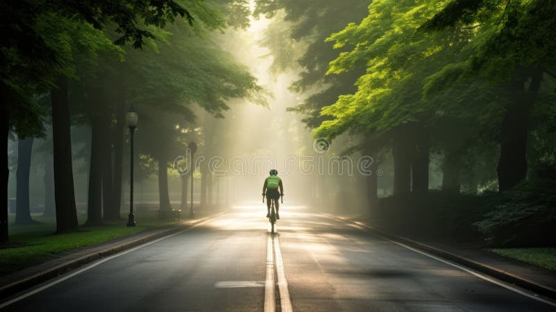 A Tranquil Road Lined with Trees Basking in the Morning Light, Perfect ...