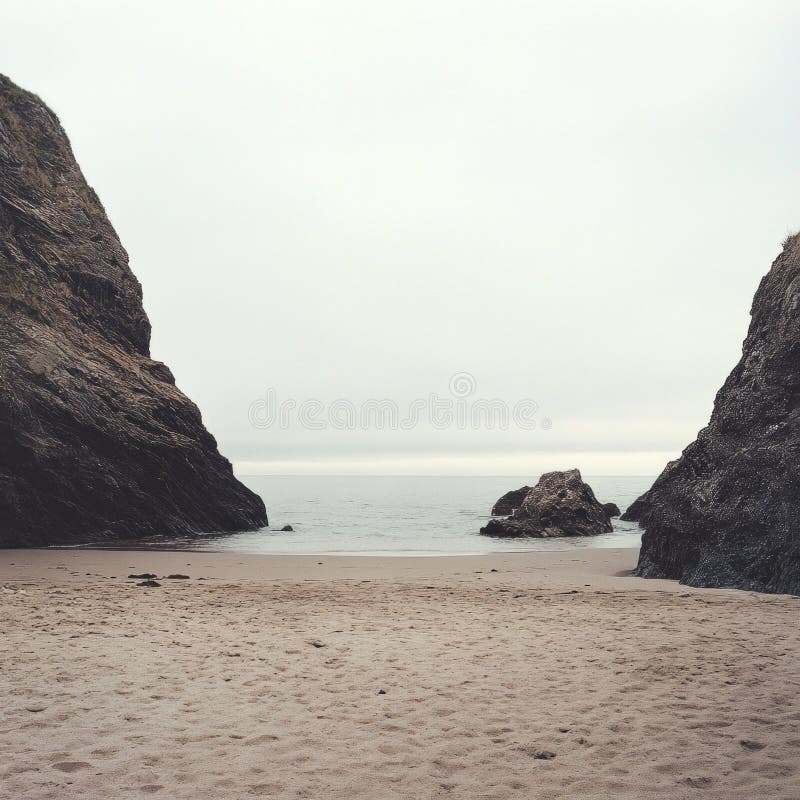 Distant View Ocean Inlet Sandy Beach Lighthouse Stock Photos - Free ...