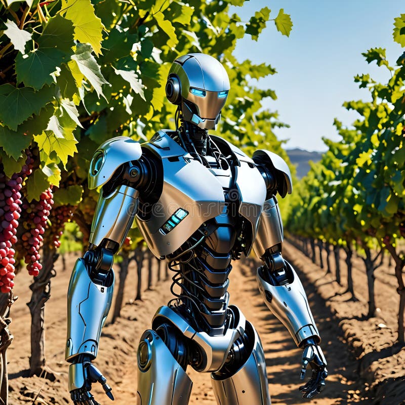Silicon Harvest: Sentient Steel among the Verdant Vines Stock ...
