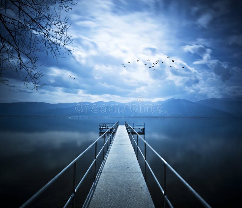 Tranquil scene stock photo. Image of jetty, outdoor, reflection - 61541926
