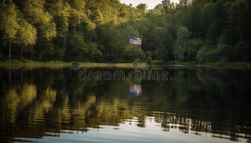 American Flag Water Reflection Stock Illustrations – 121 American Flag ...