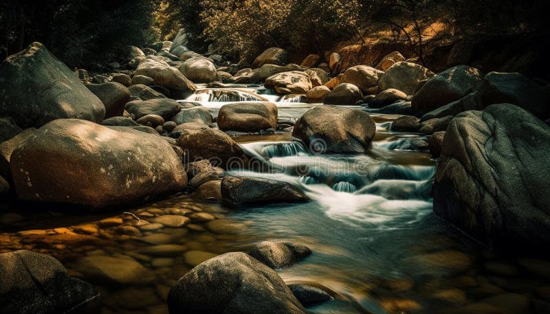 Tranquil Scene, Water Flowing, Nature S Beauty Shining Bright Generated ...
