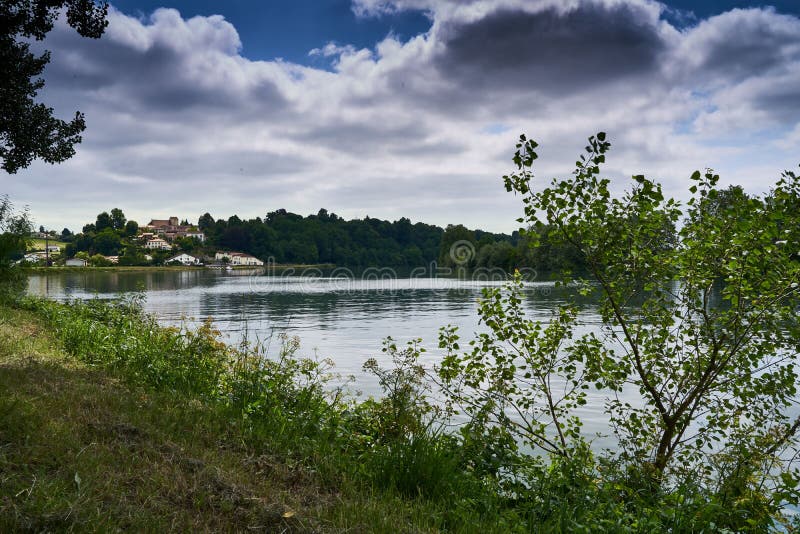 Tranquil Scenery of a Lake in the Countryside Stock Photo - Image of ...