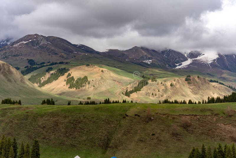 Tranquil Scenery of Mountains Covered by Layers of Clouds Stock Photo ...