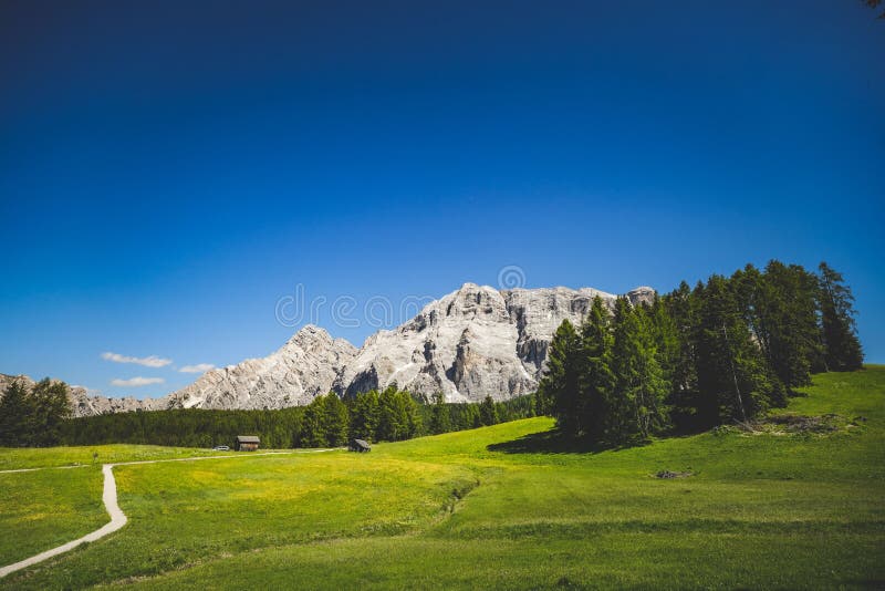 Tranquil Scenery of Mountains from the Meadow Stock Photo - Image of ...