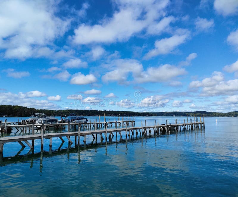 Tranquil Scenery of Piers on the Harbor Stock Image - Image of travel ...