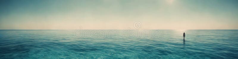 Serene Sunset Seascape stock illustration. Illustration of golden ...