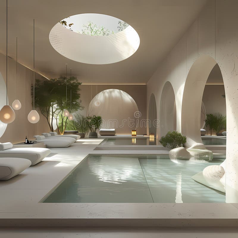 Tranquil Spa Environment - Relaxation Awaits Stock Illustration ...