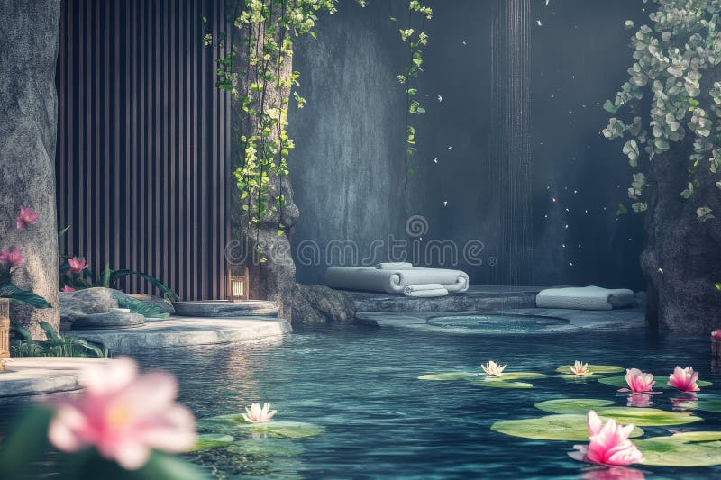 Tranquil Spa Environment Showcased in a Visually Appealing Poster ...