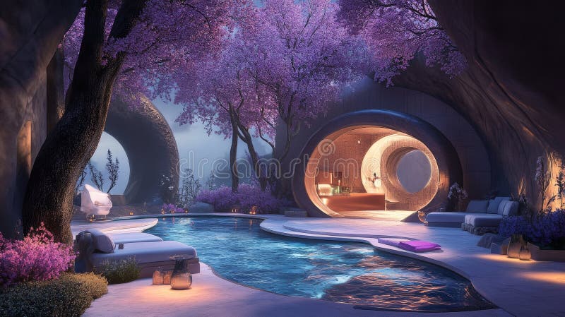 Tranquil Spa Setting with a Surreal and Imaginative Design. Stock ...