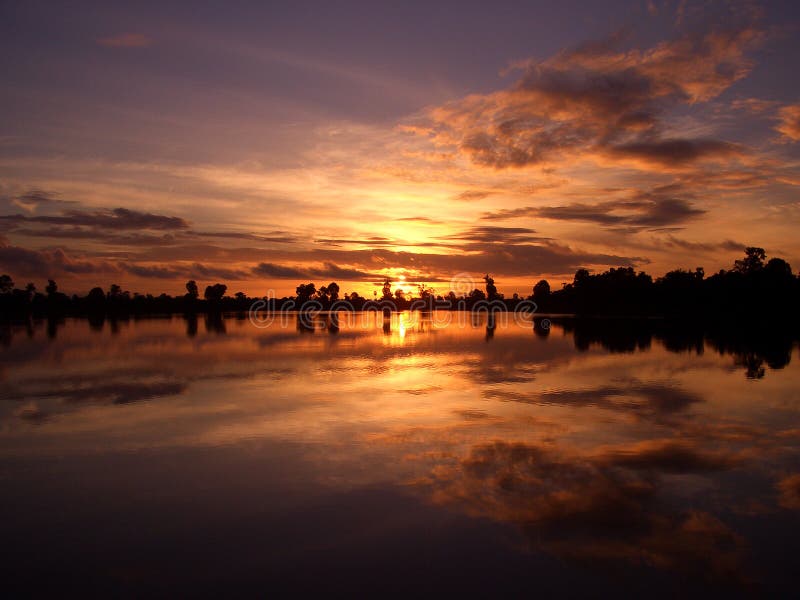 Tranquil sunset stock photo. Image of vacation, pool, lake - 9446230