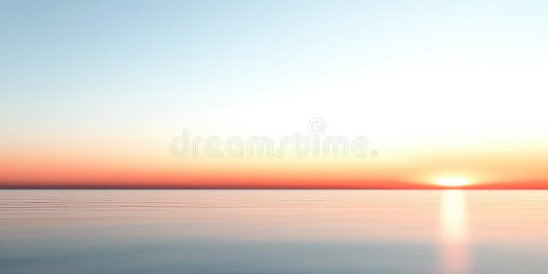 Tranquil Sunset Over Calm Ocean Horizon with Soft Gradient Sky Stock ...